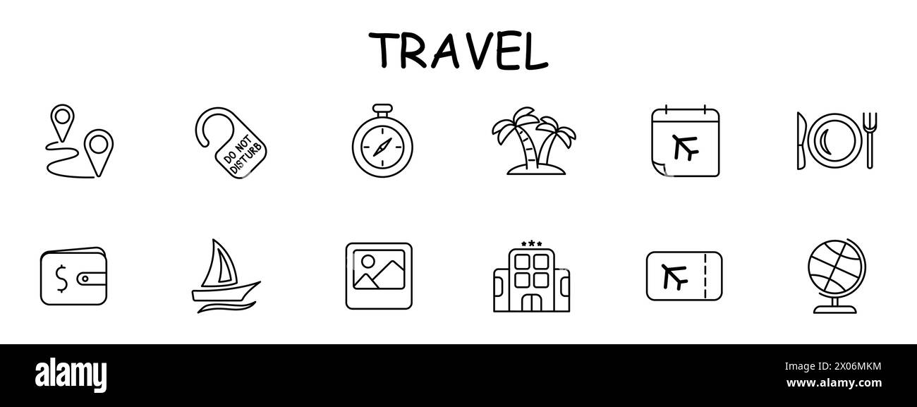 Trip set icon. Geolocation, travel, path from one point to another ...