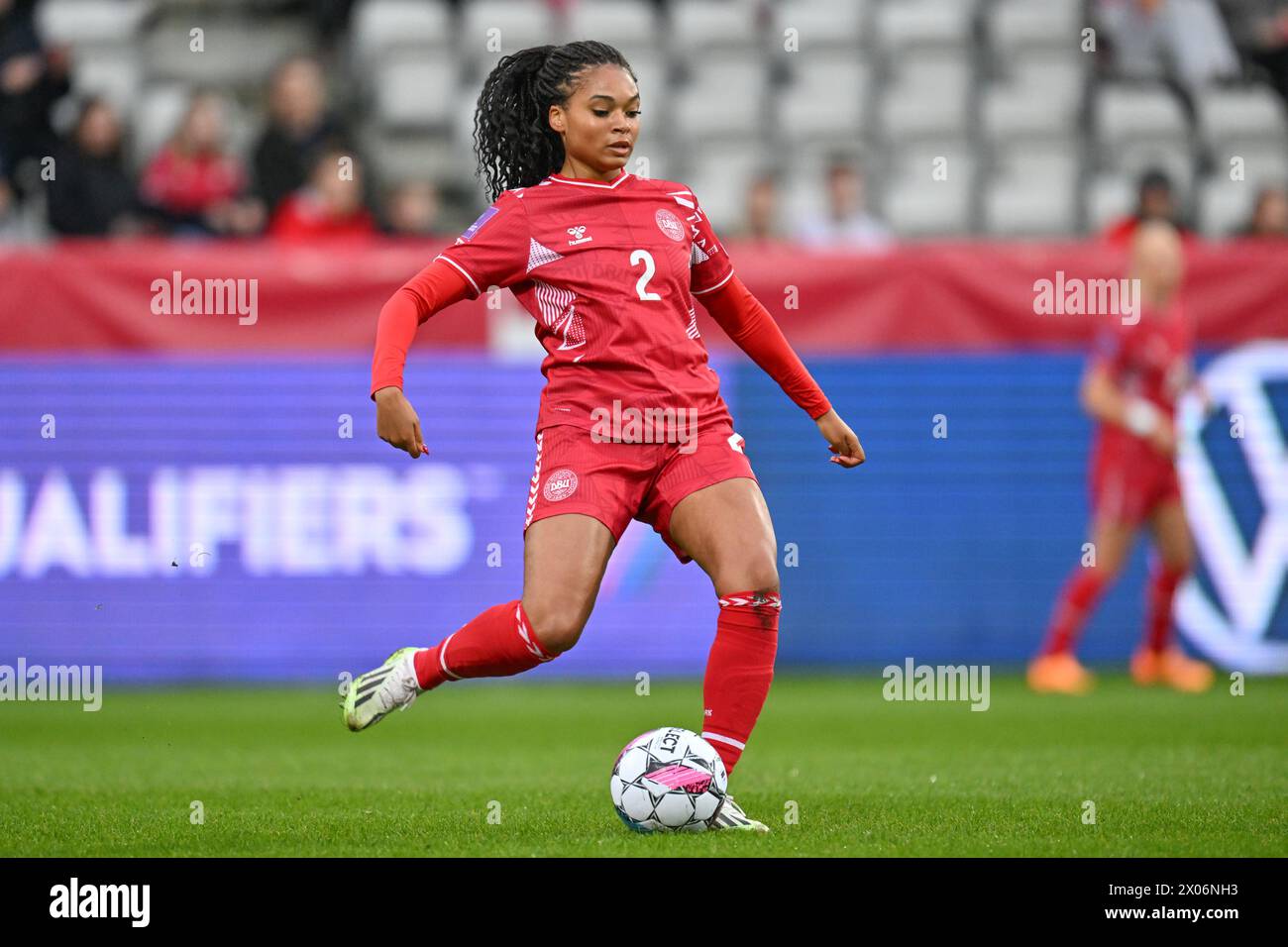 Viborg, Denmark. 09th Apr, 2024. Isabella Obaze (2) of Denmark pictured ...