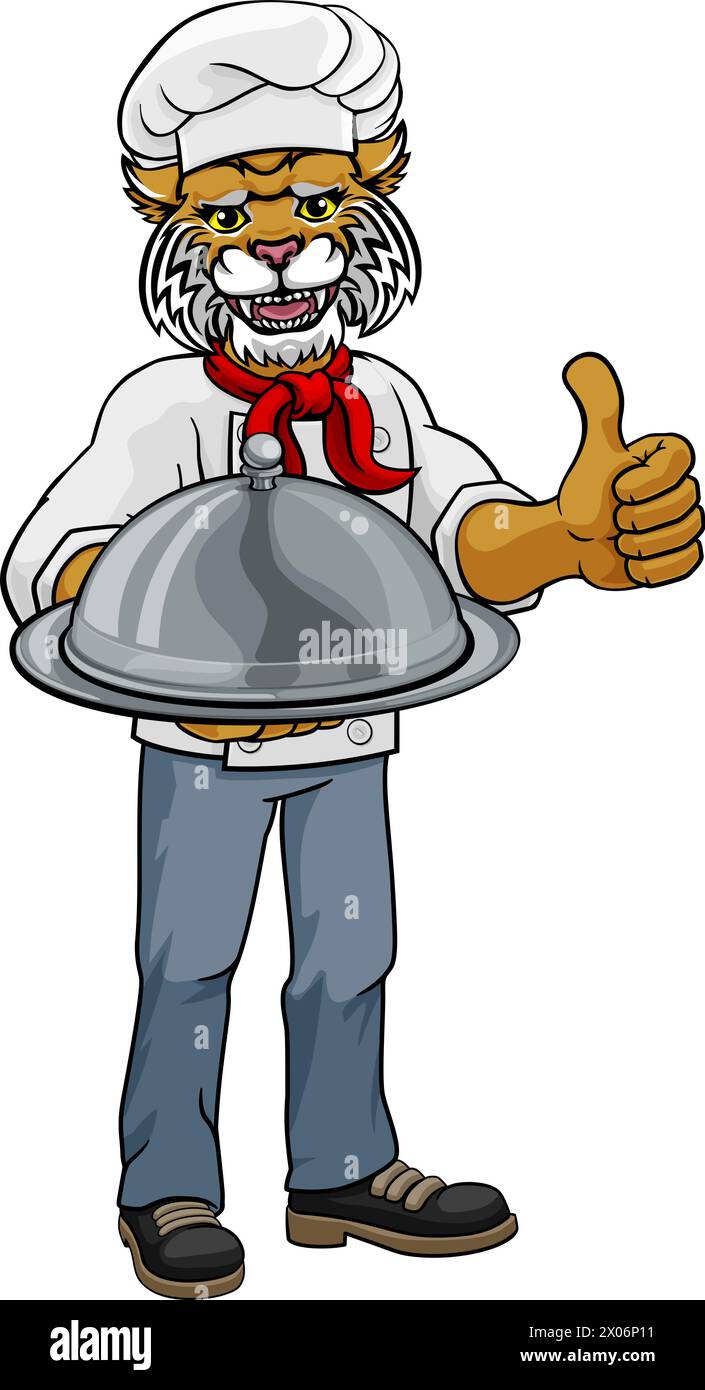 Wildcat Chef Mascot Cartoon Character Stock Vector Image & Art - Alamy
