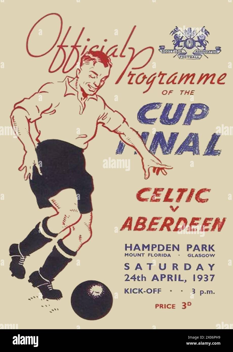 Vintage aberdeen scottish cup final programme hi-res stock photography ...