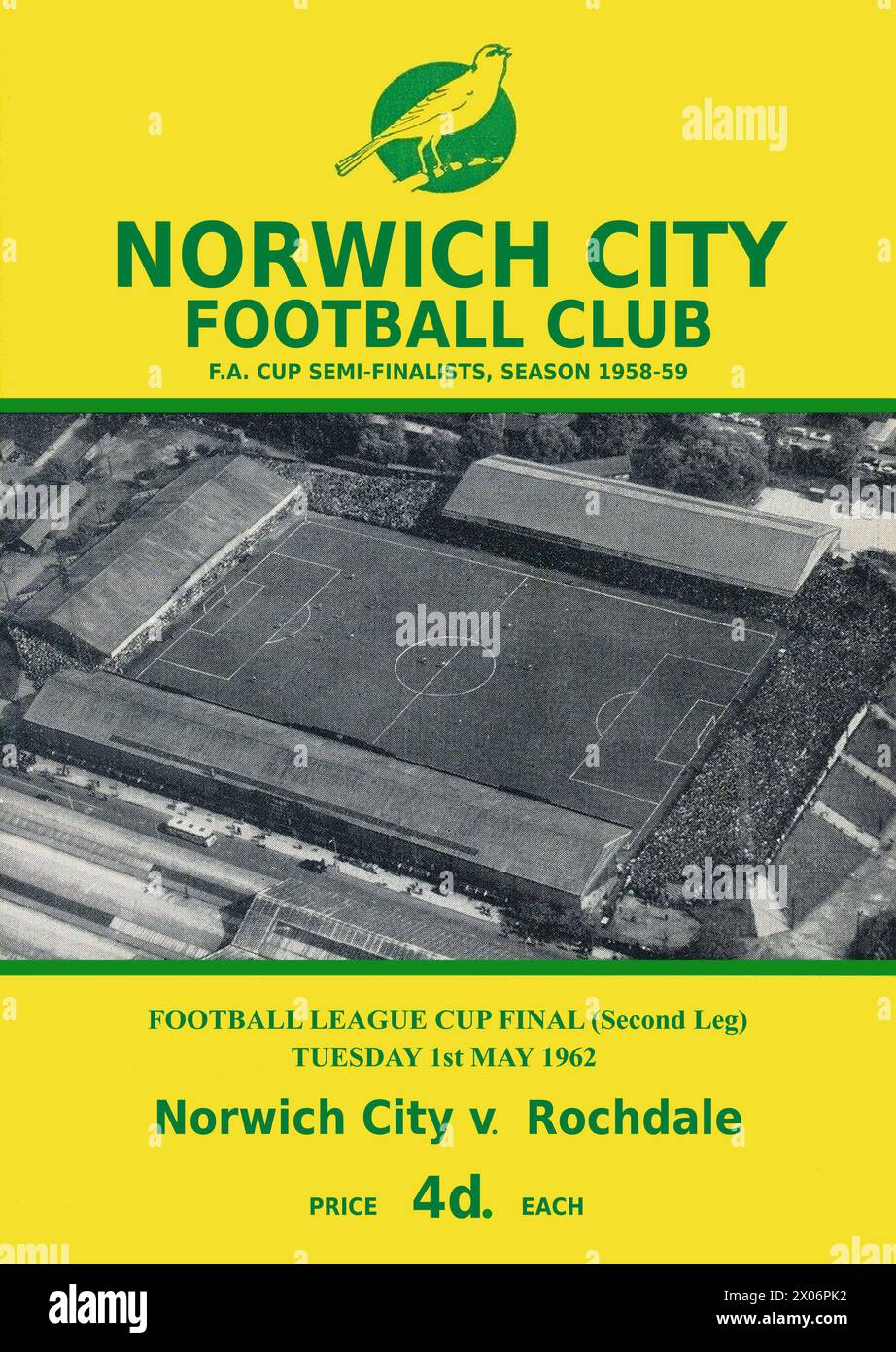 1962 league cup final programme hi-res stock photography and images - Alamy