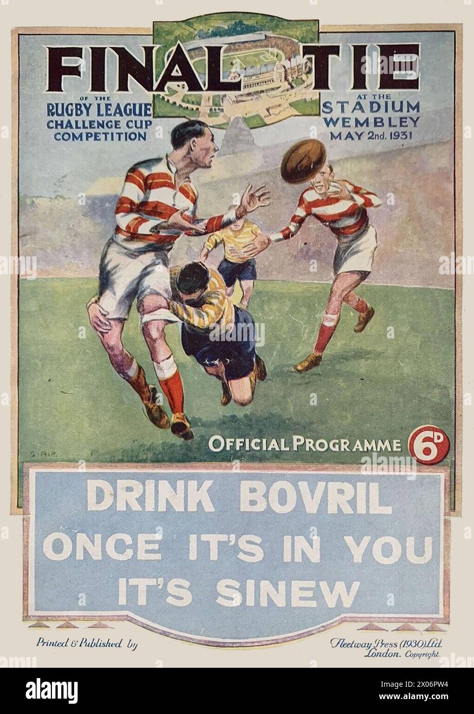 Old fashioned rugby programme hi-res stock photography and images - Alamy