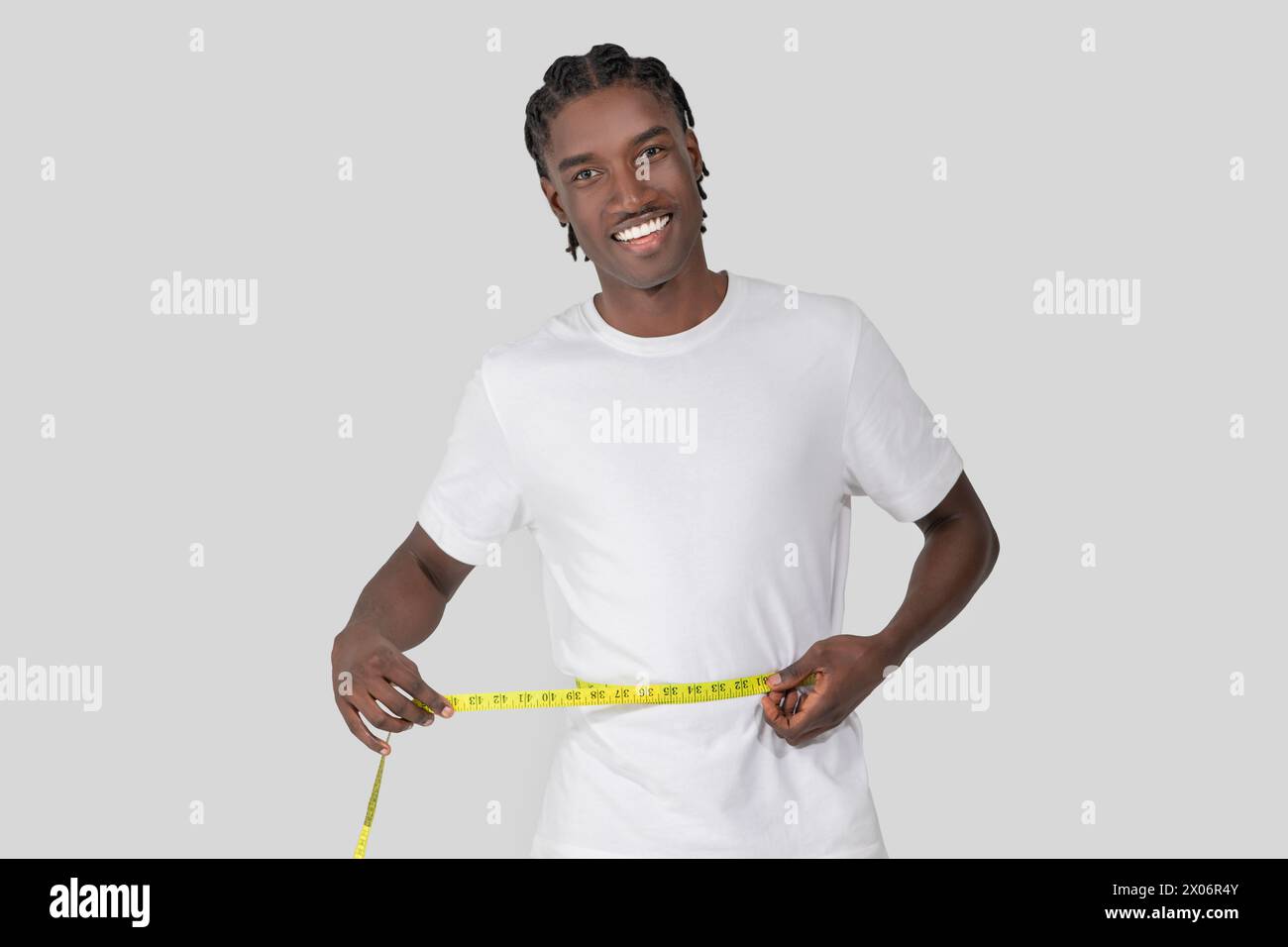 Shot man using measurement hi-res stock photography and images - Alamy