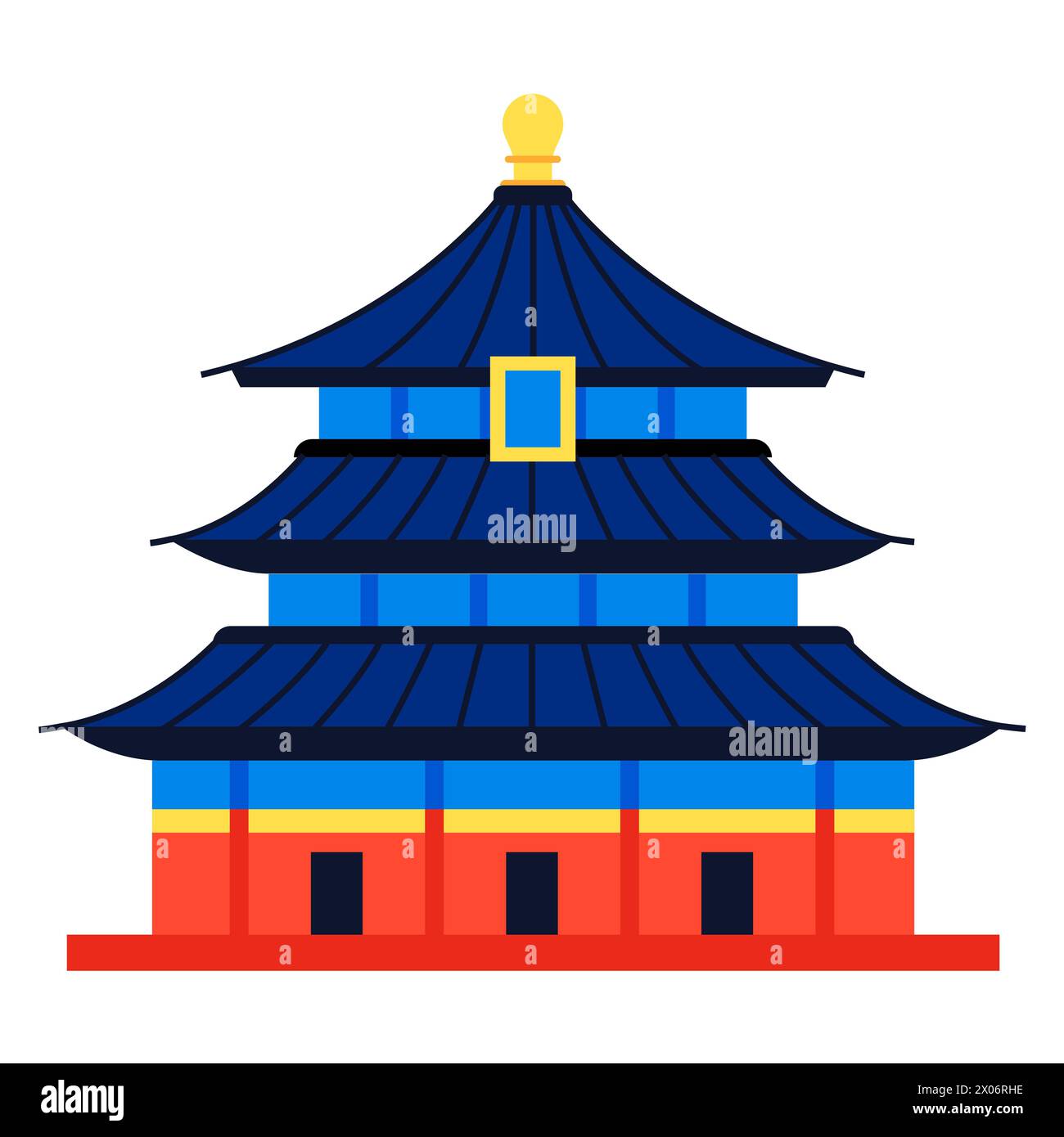 Tiantan Temple of Heaven - modern flat design style single isolated ...