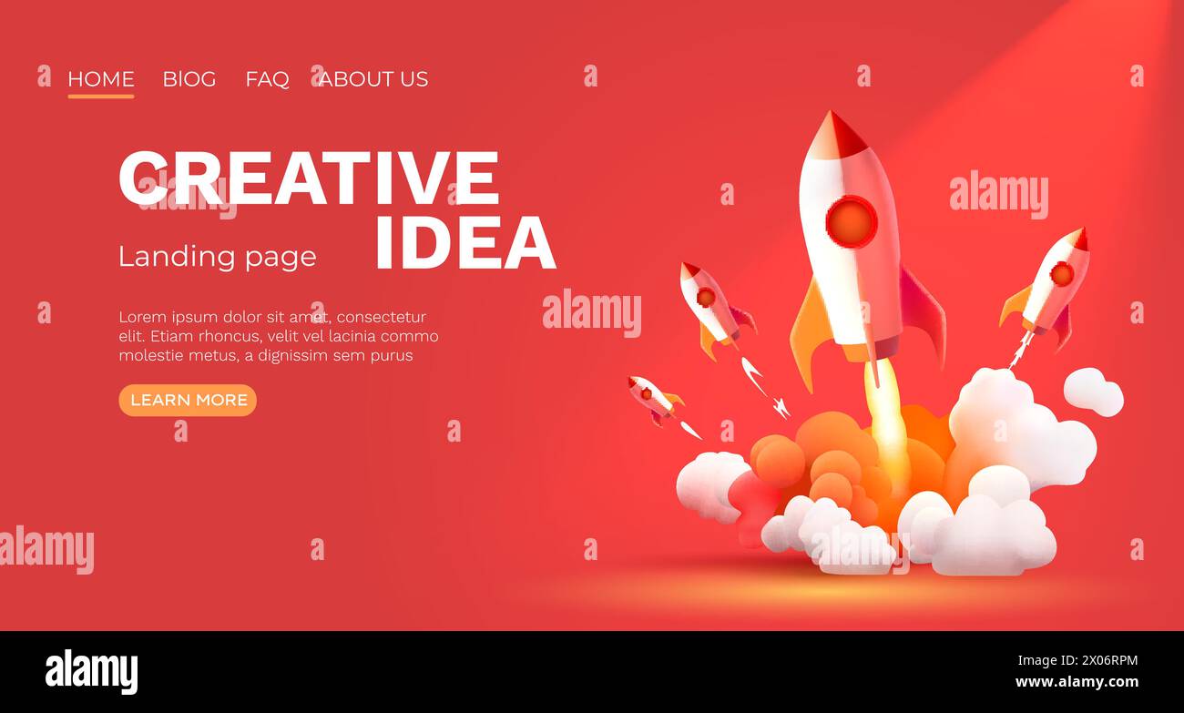 3d rocket spaceship render Stock Vector Images - Alamy