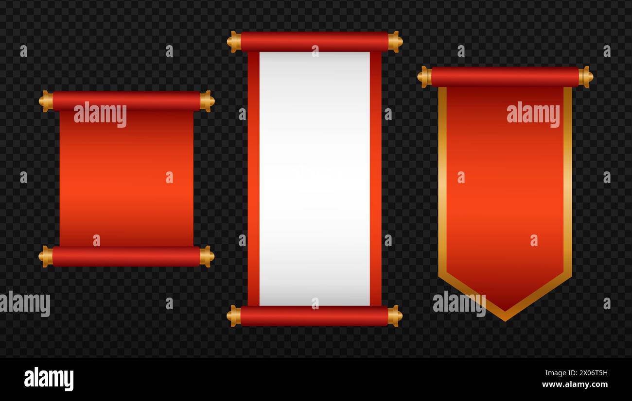 red realistic chinese scrolls illustration Stock Vector Image & Art - Alamy