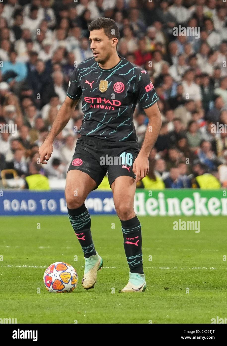 Madrid, Spain. 09th Apr, 2024. Rodri of Manchester City during the UEFA ...