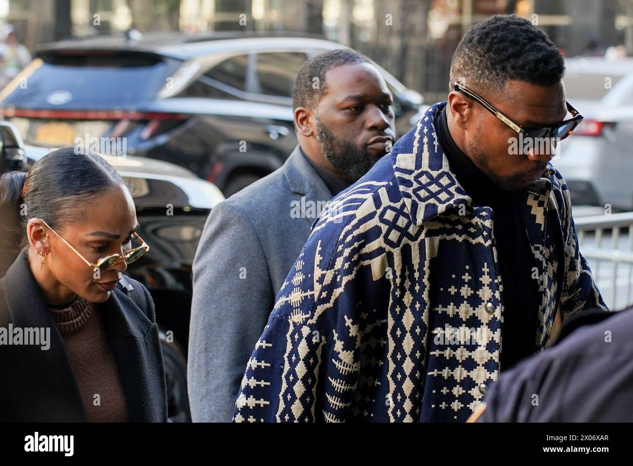 Manhattan, United States. 08th Apr, 2024. Jonathan Majors arrives with ...
