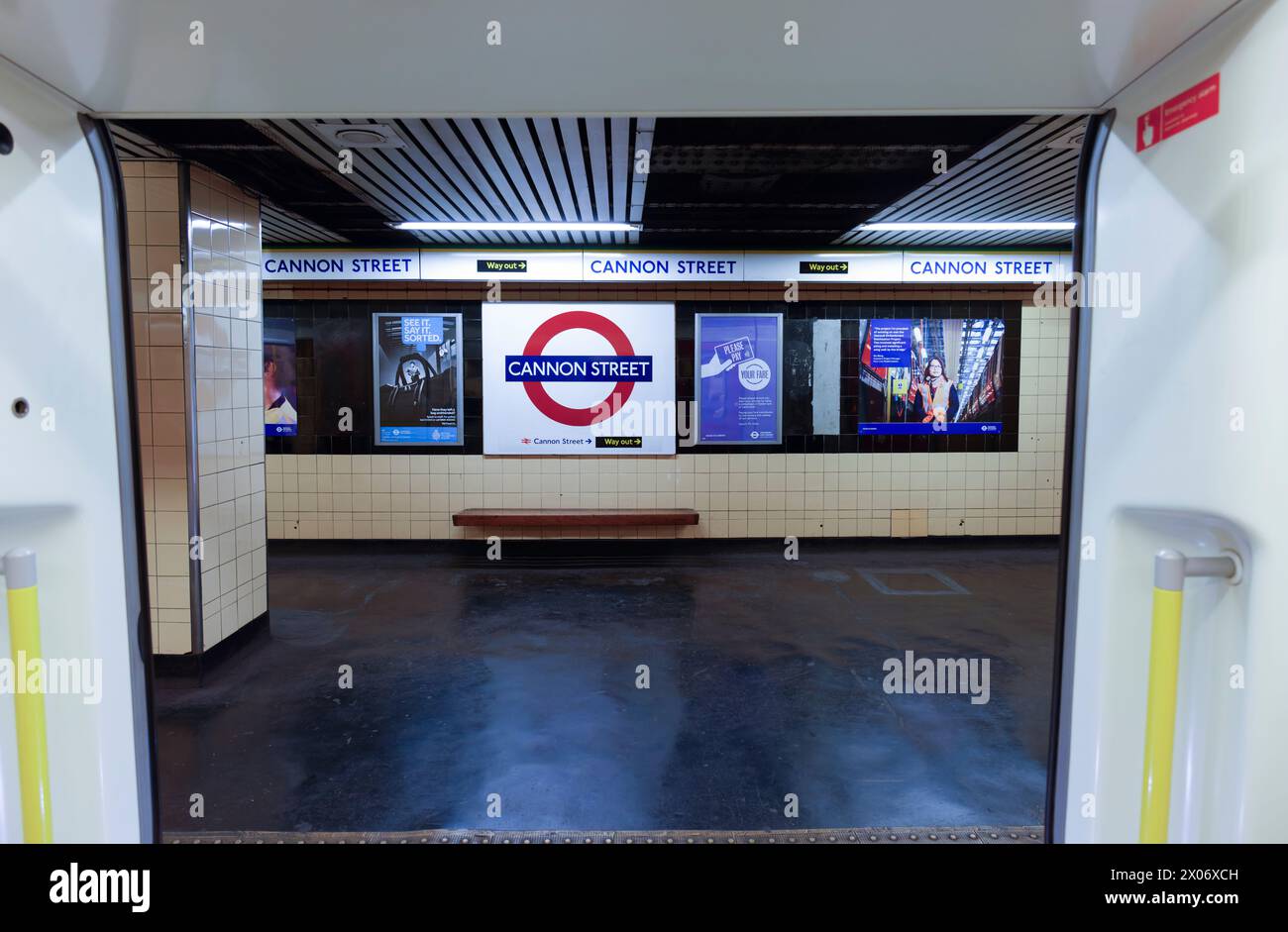 Cannon Street Underground, tube, subway station in City of London Stock ...