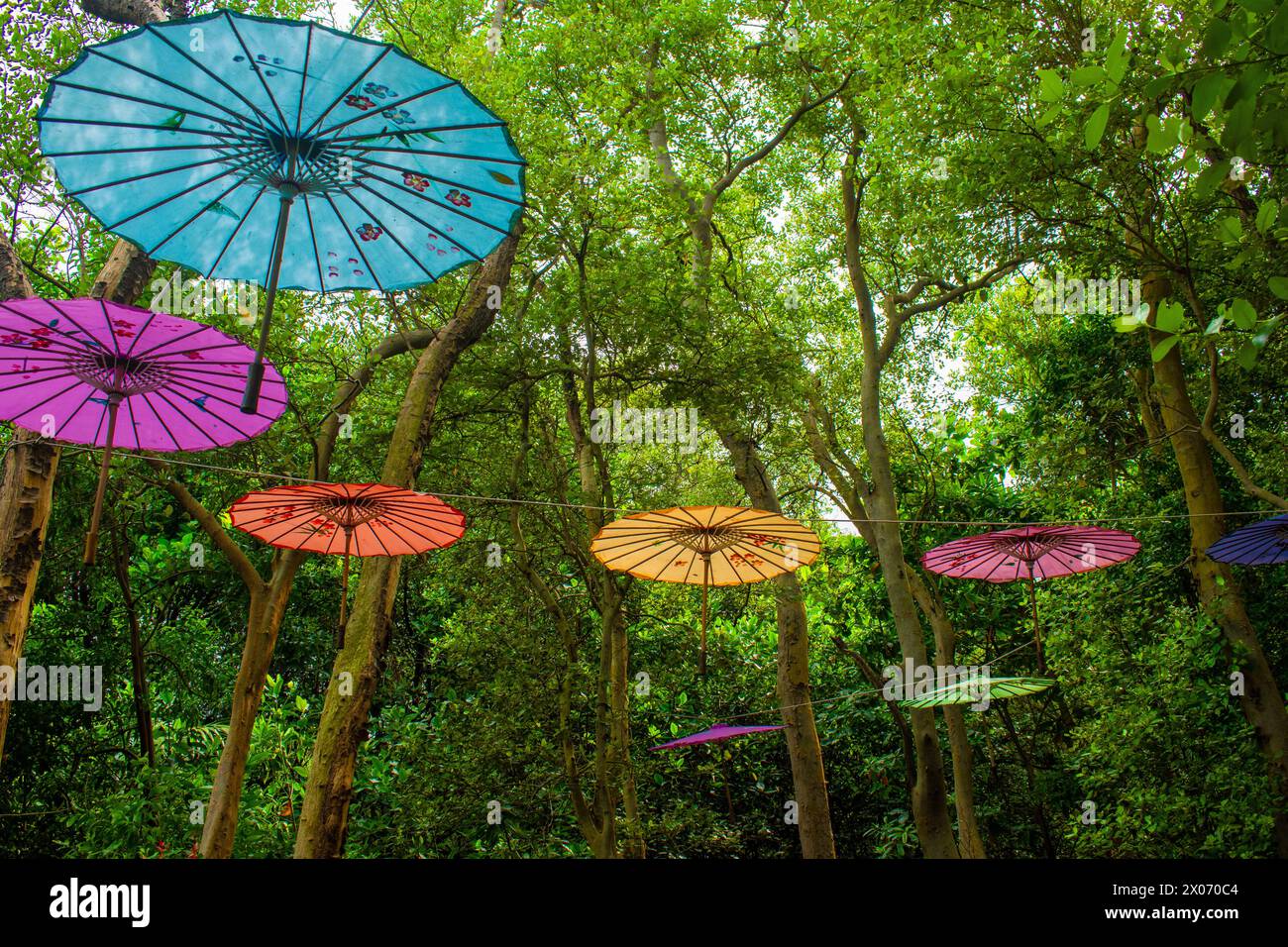 Public art installation umbrellas hanging hi-res stock photography and ...