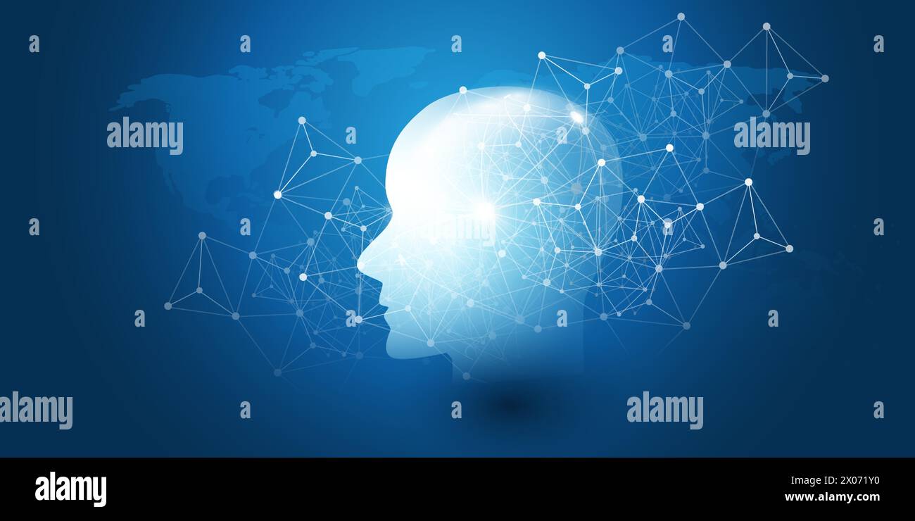 Machine Learning, Artificial Intelligence, Cloud Computing and Networks Design Concept with ...