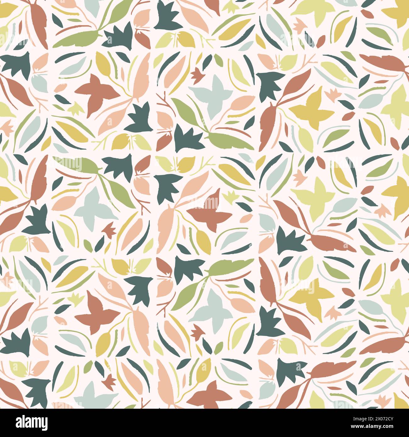 Modern vector pattern with pretty floral drawing motifs . Decorative ...