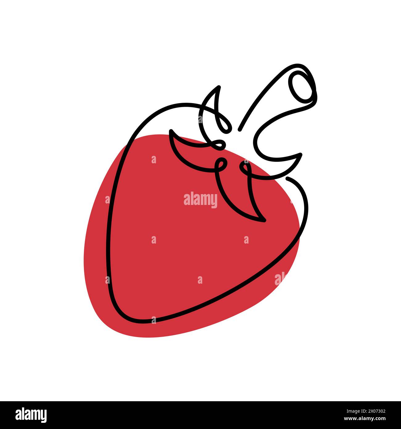 Strawberry icons. Single lineart style strawberry. Abstract creative ...