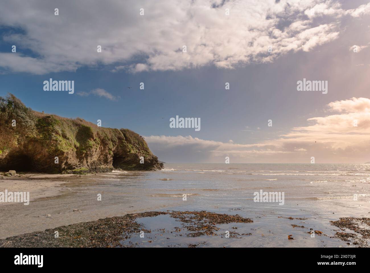 The Par Polmear River flowing towards the sea on the East side of Par ...