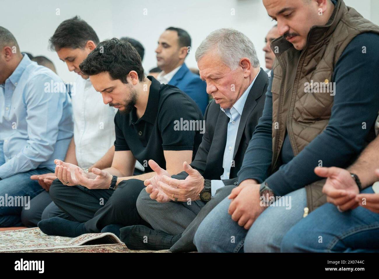 Jordanian King Abdullah II and Prince Hussein bin Abdullah II, Crown ...