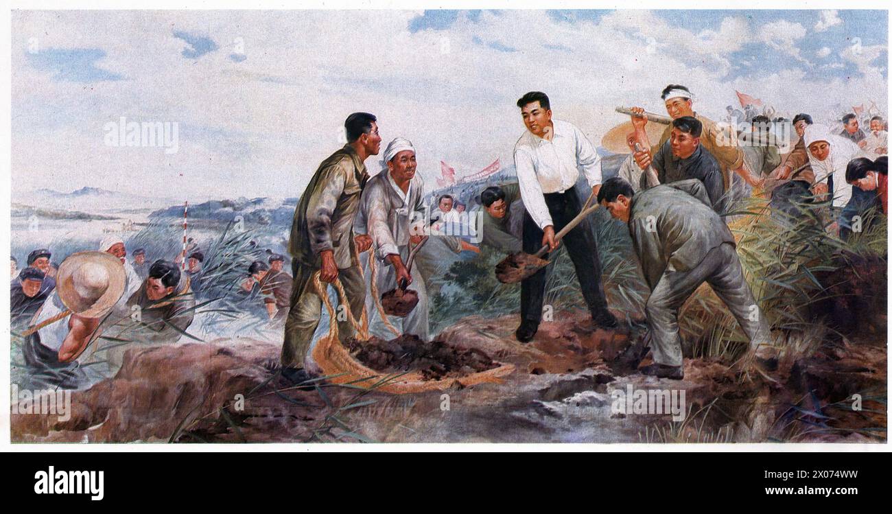 Kim Il-sung Propaganda Art - North Korean (DPRK) Propaganda Poster ...