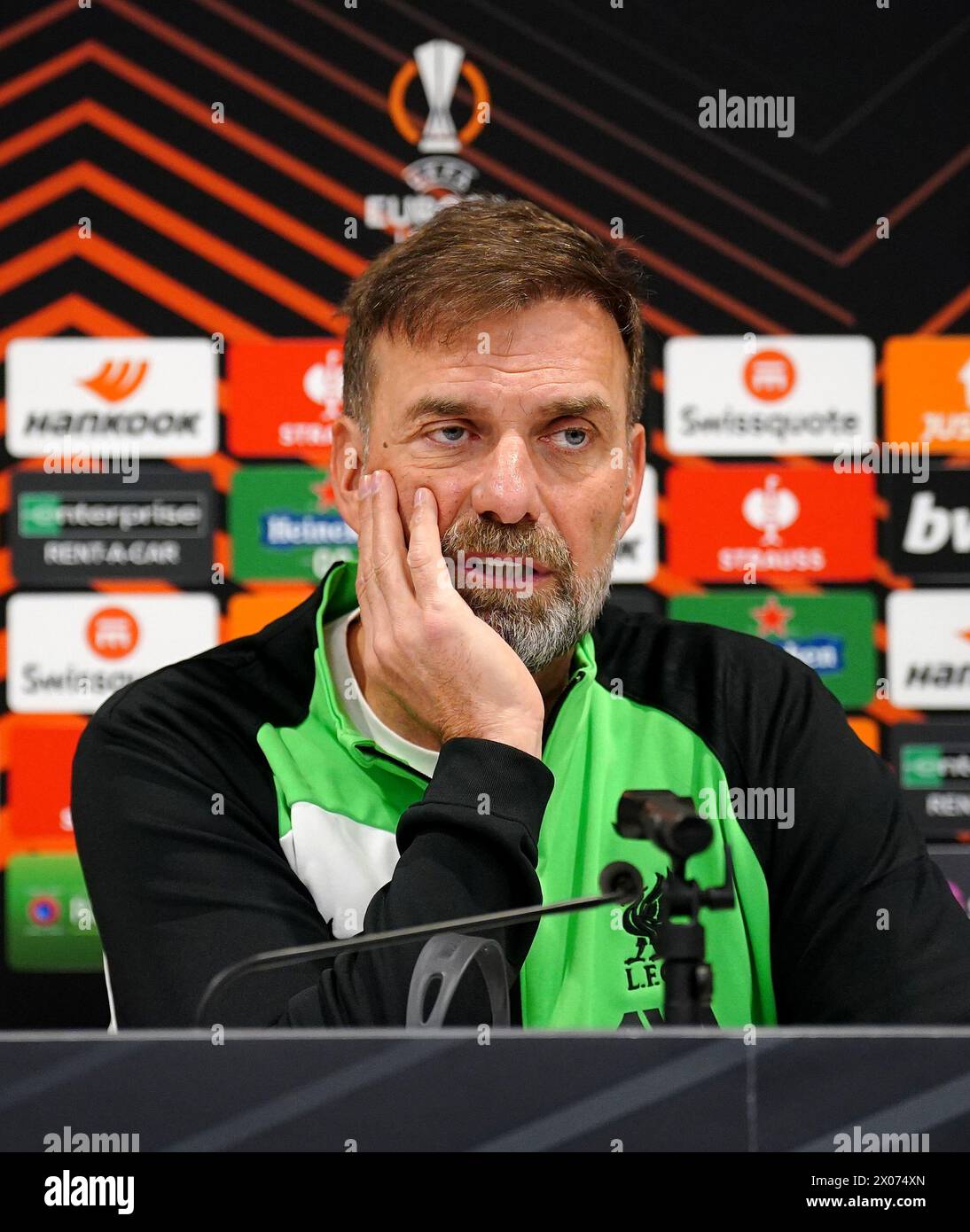 Liverpool manager Jurgen Klopp during a press conference at Anfield ...