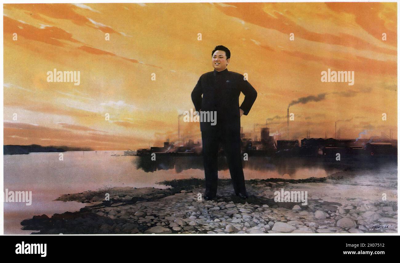 Kim Jong-il Propaganda - North Korean (DPRK) Propaganda Poster Stock ...