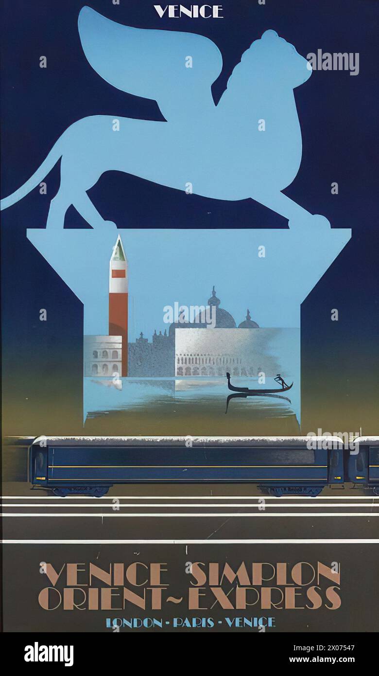 Orient Express poster - Vntage train advertising poster Stock Photo - Alamy