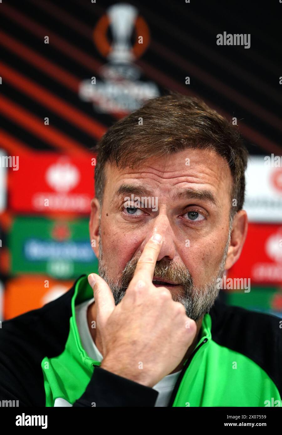 Liverpool manager Jurgen Klopp during a press conference at Anfield ...