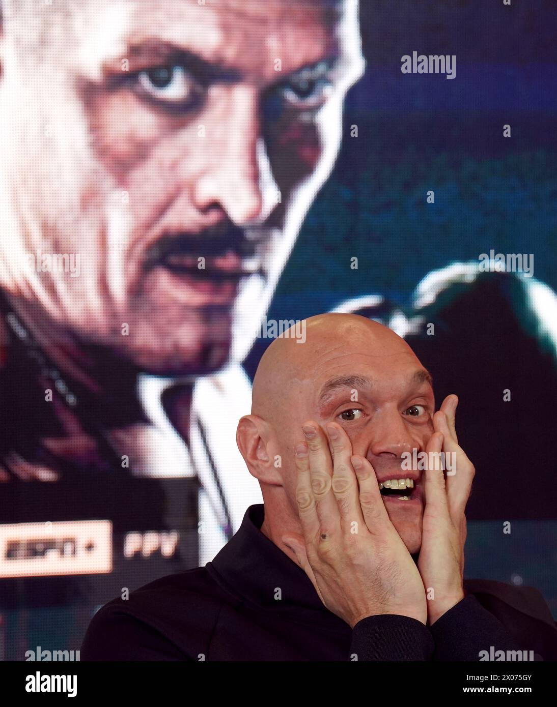 Tyson Fury during a press conference at the The Mazuma Mobile Stadium ...