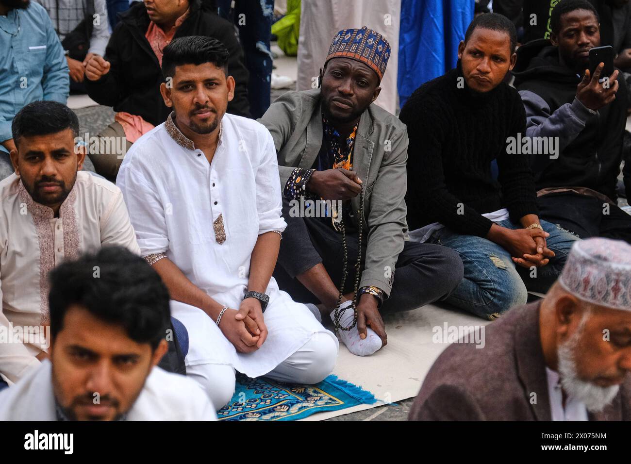 Eid al-Fitr, Napoli Eid al Fitr Muslim community members pray at Piazza ...
