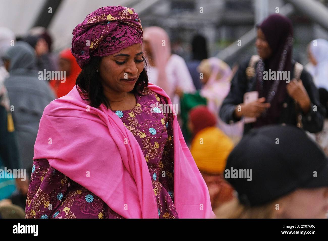 Eid al-Fitr, Napoli Eid al Fitr Muslim community members pray at Piazza ...