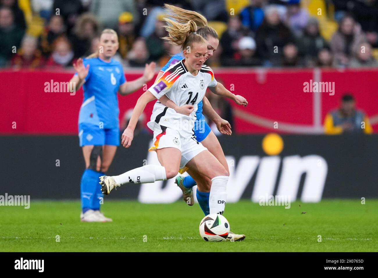 AACHEN, GERMANY - APRIL 9: Janina Minge of Germany in action during the ...
