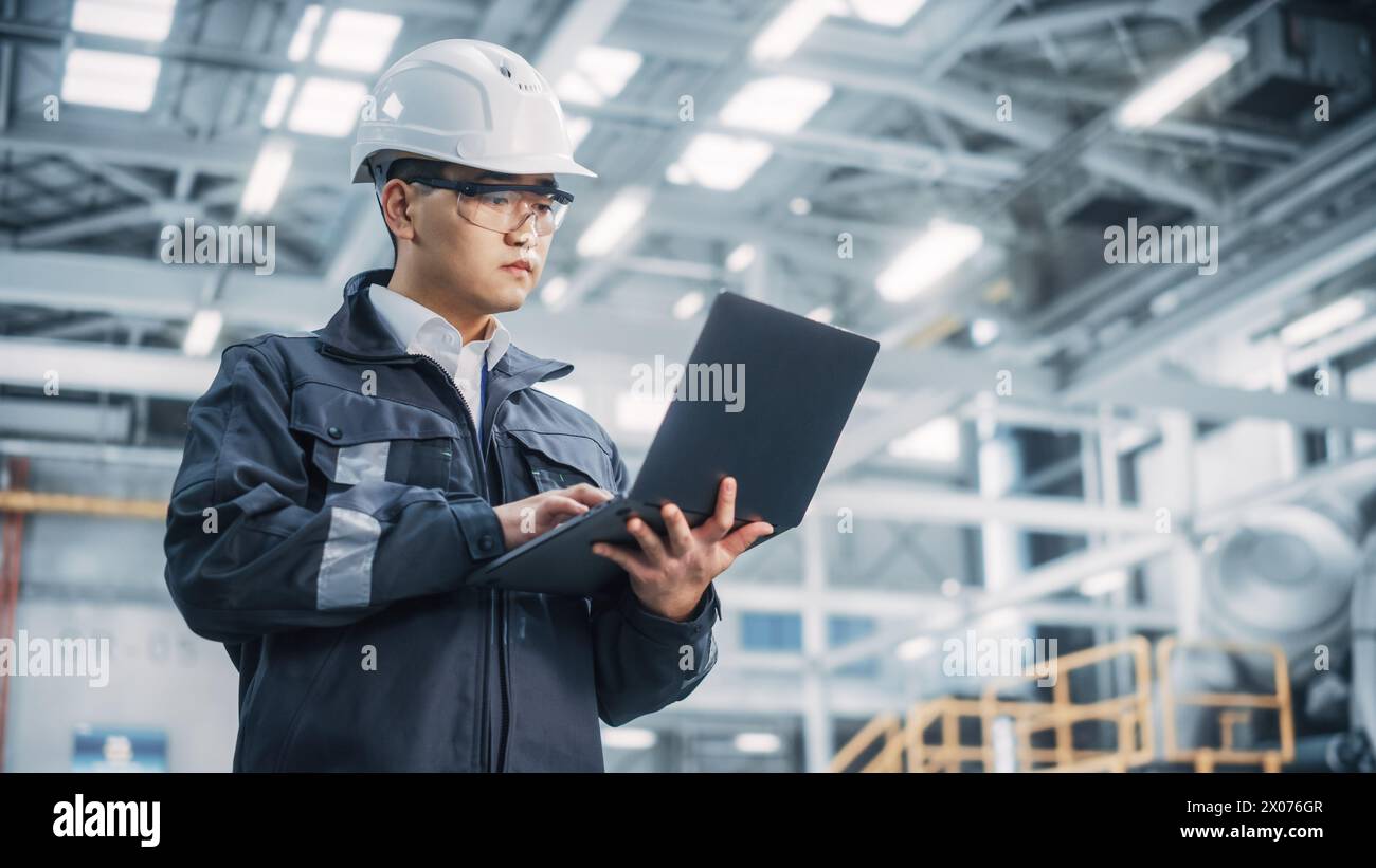 Portrait of a Professional Heavy Industry Asian Engineer, Worker ...