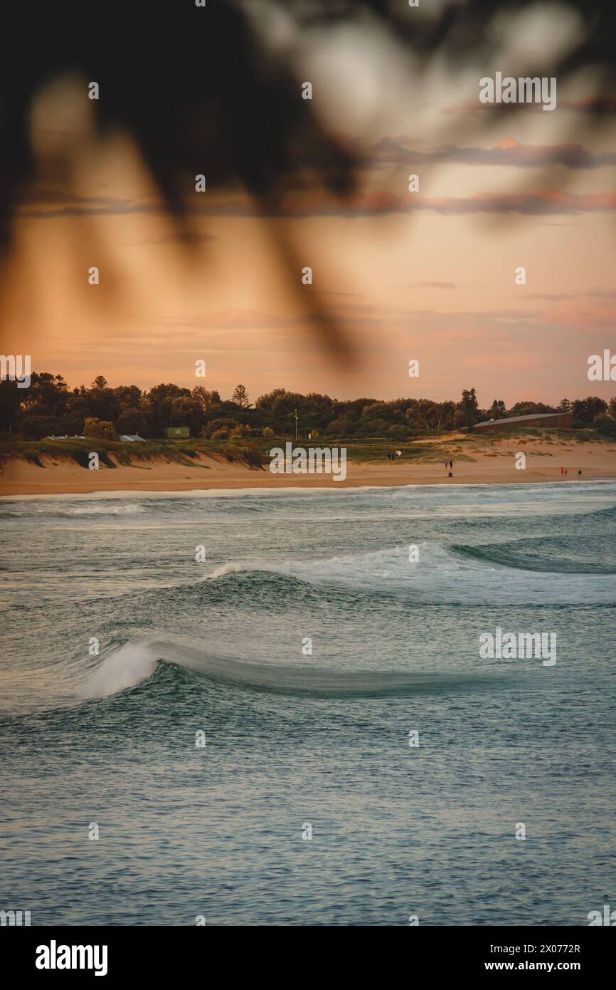 Sydney Sunset Serenity: Majestic Mountains, Ocean Waves, Orange Sands ...