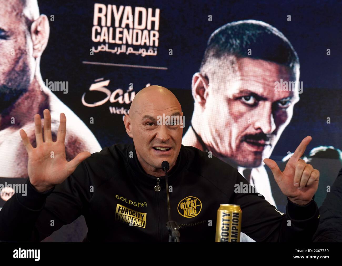 Tyson Fury during a press conference at the The Mazuma Mobile Stadium ...