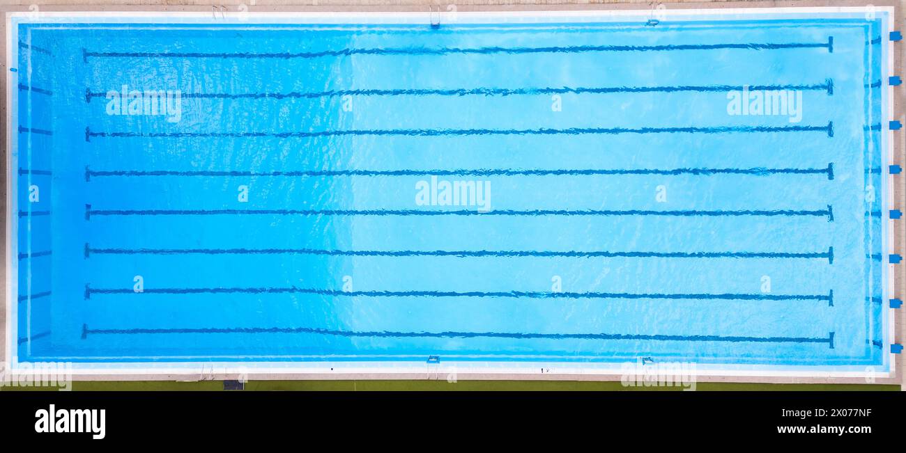 Blue Swimming Pool With Lines of Water Stock Photo - Alamy
