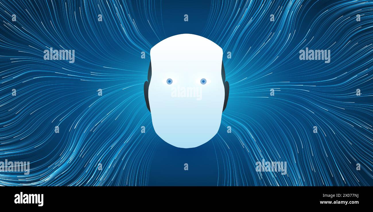 Blue Machine Learning, Artificial Intelligence, Cloud Computing and Networks Design Concept with ...