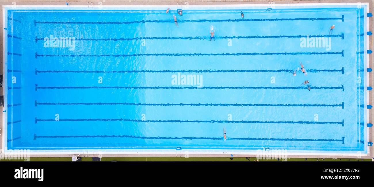 Aerial View of a Swimming Pool Stock Photo - Alamy