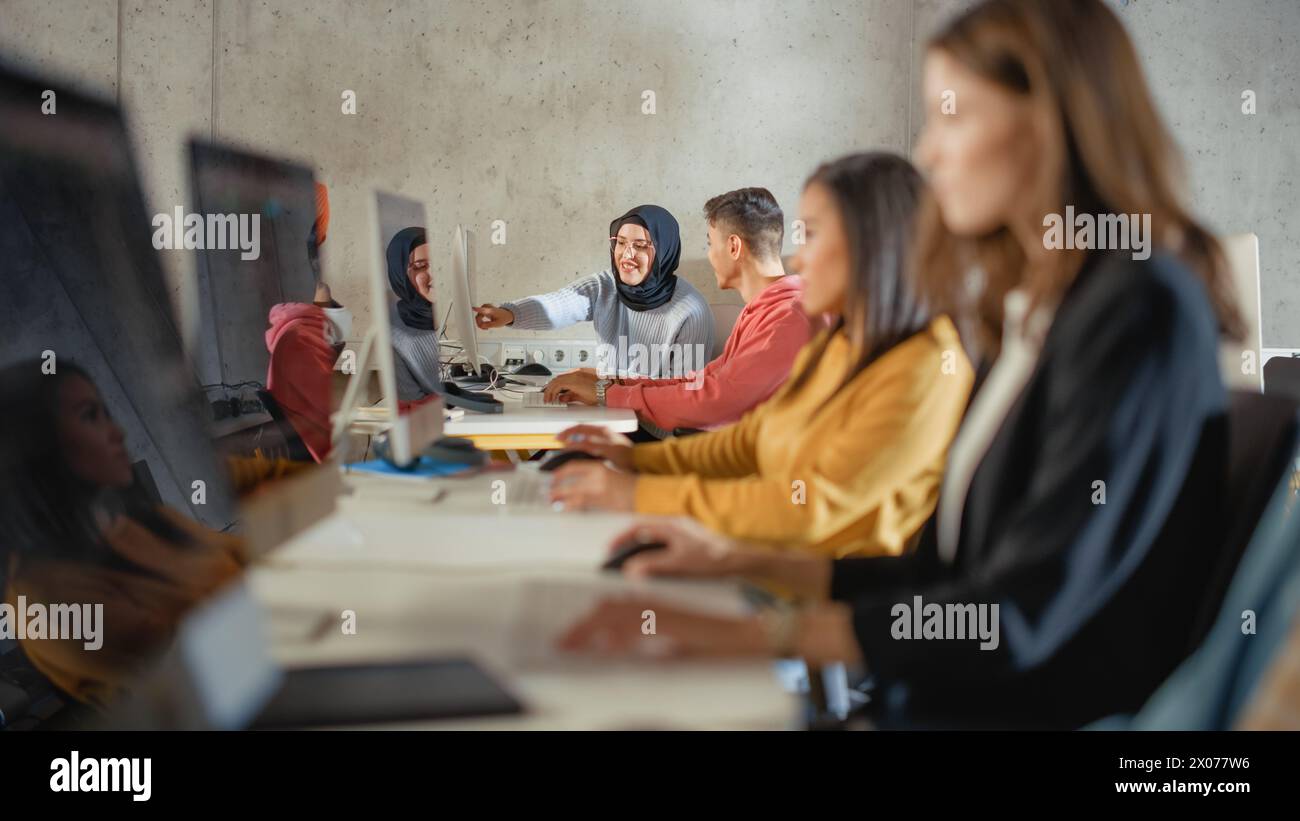 Smart Young Students Studying in University with Diverse Multiethnic ...