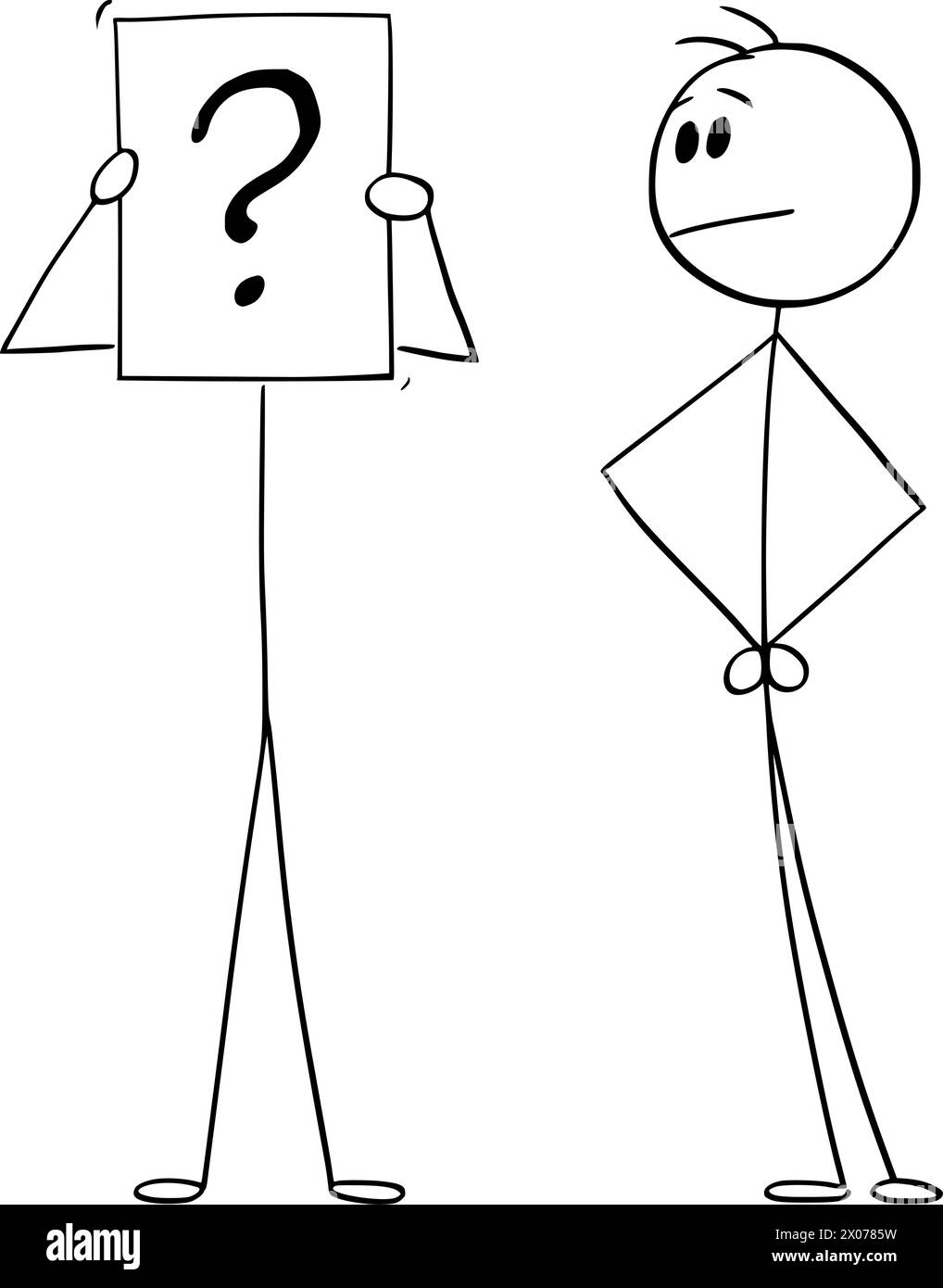 Anonymous person hiding real individuality or emotion, vector cartoon ...