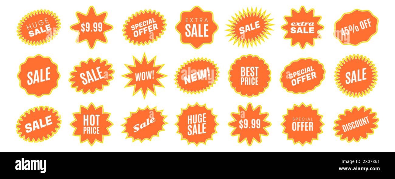 Isolated yellow orange starburst shape hi-res stock photography and ...