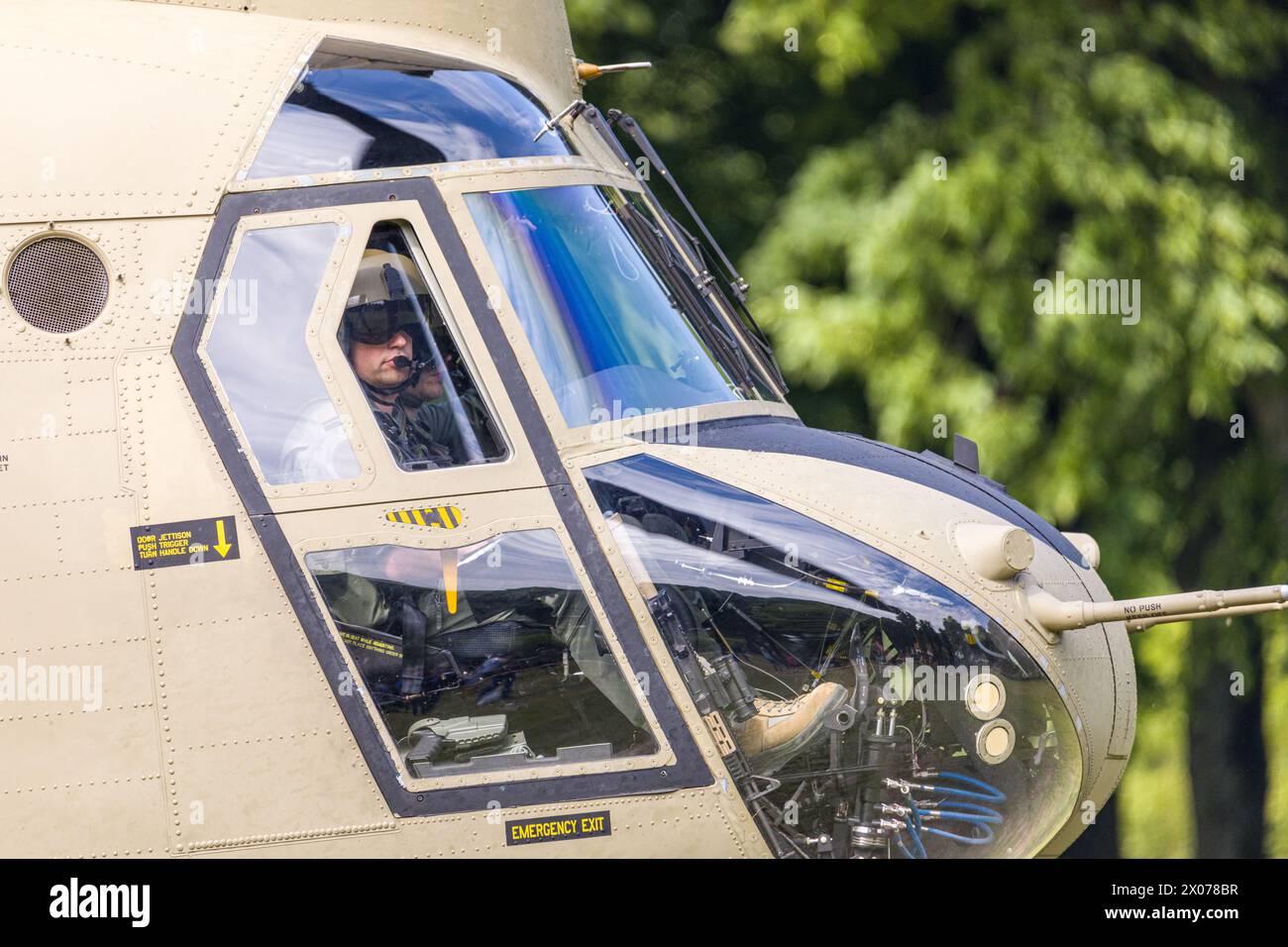 's Hertogenbosch Netherlands june 6 2023: Cockpit of a CH-47 Chinook of ...
