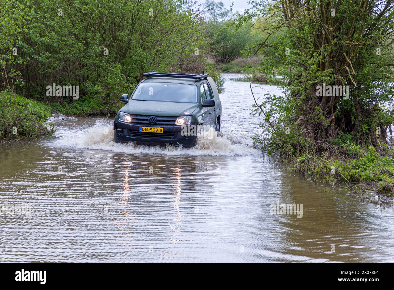 Olst Netherlands, April 9 2024: A Dutch army Amarok ready to cross ...