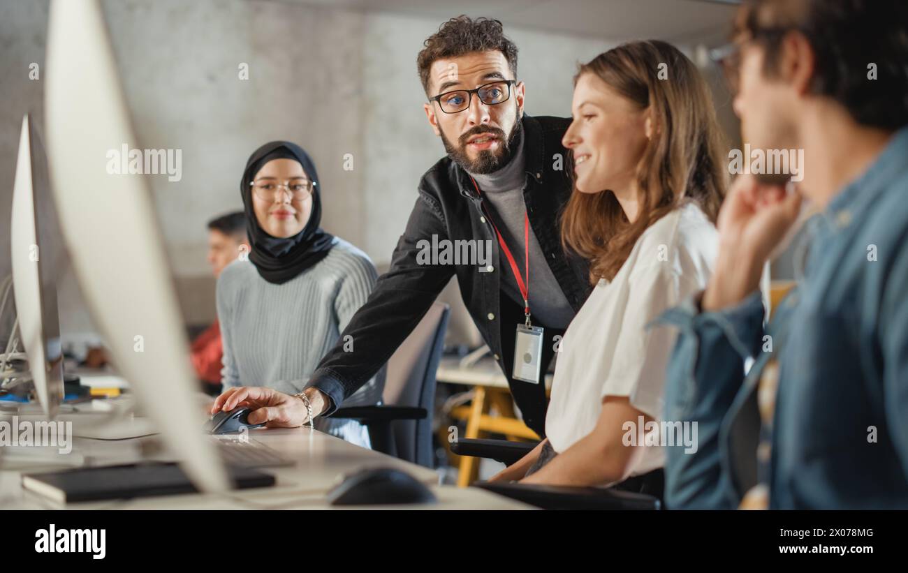 Lecturer Helps Scholar with Project, Advising on Their Work. Teacher ...