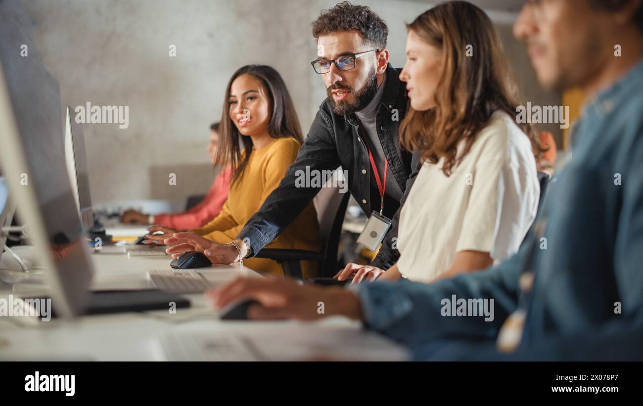 Lecturer Helps Scholar with Project, Advising on Their Work. Teacher ...
