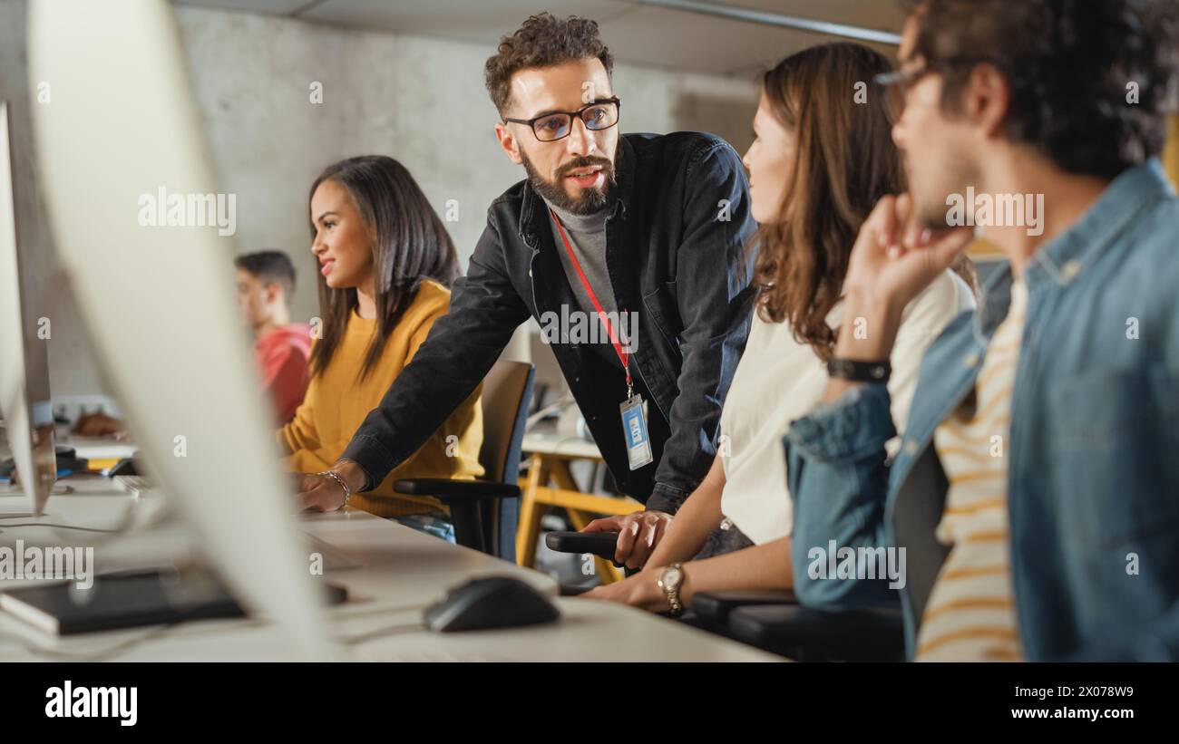 Lecturer Helps Scholar with Project, Advising on Their Work. Teacher ...