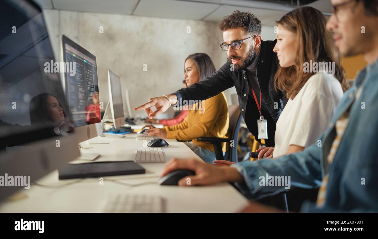Lecturer Helps Scholar with Project, Advising on Their Work. Teacher ...