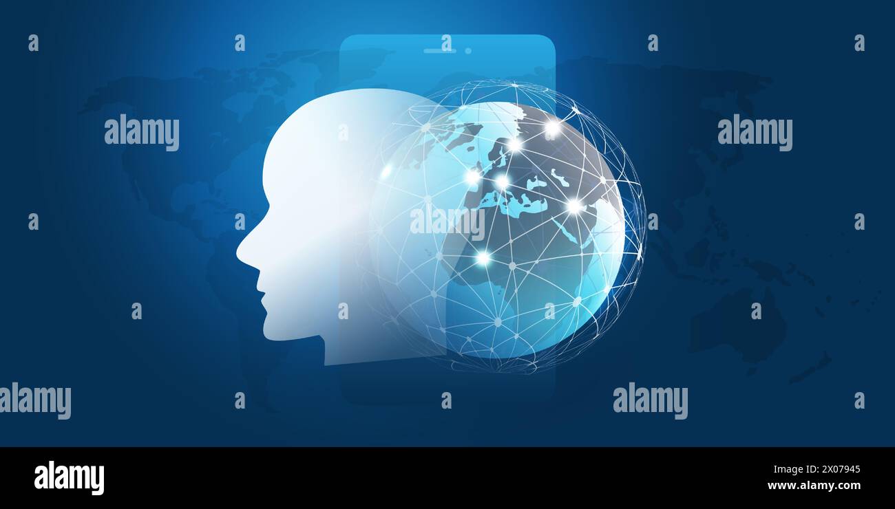 Futuristic Blue Machine Learning, Artificial Intelligence, Cloud Computing, Automated Support ...