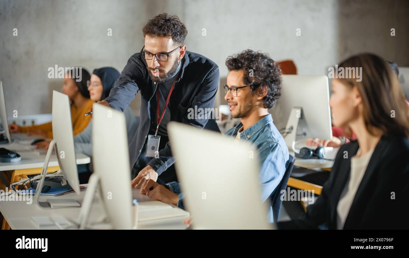Lecturer Helps Scholar with Project, Advising on Their Work. Teacher ...