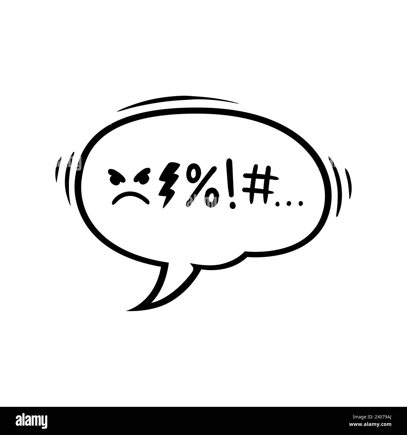 Comic swear speech bubble or bad curse word of angry talk in message ...