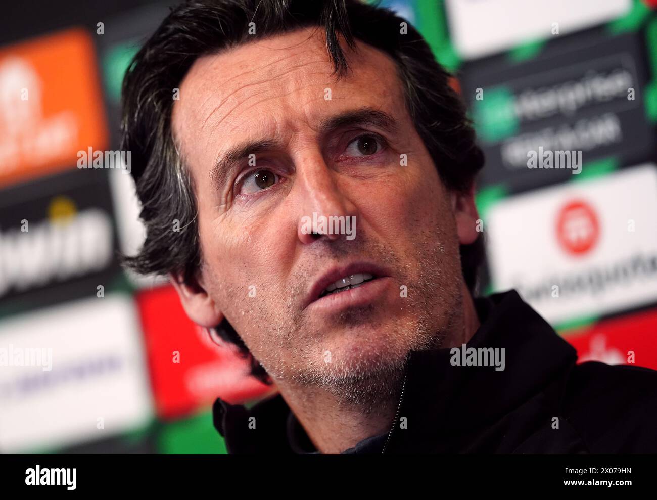 Aston Villa manager Unai Emery during a press conference at the ...