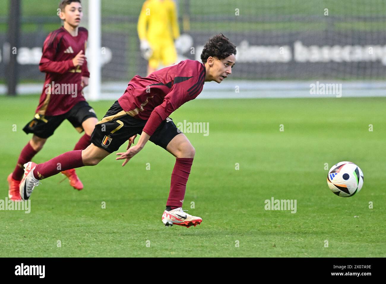 Tubize, Belgium. 09th Apr, 2024. Salahedin El Yazidi (7) of Belgium ...