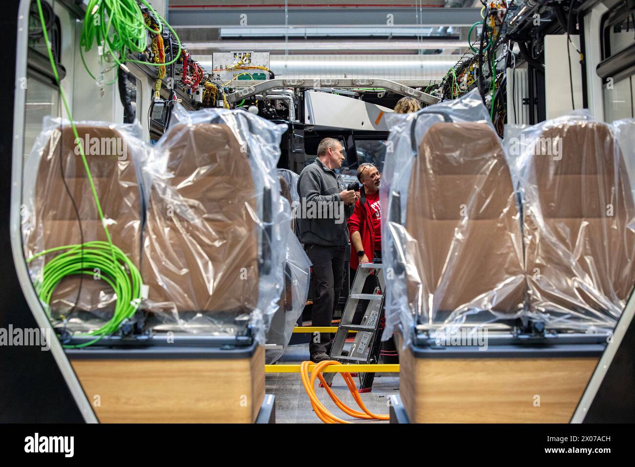 Roeselare, Belgium. 10th Apr, 2024. Workers seen inside the production plant on the day of the ...