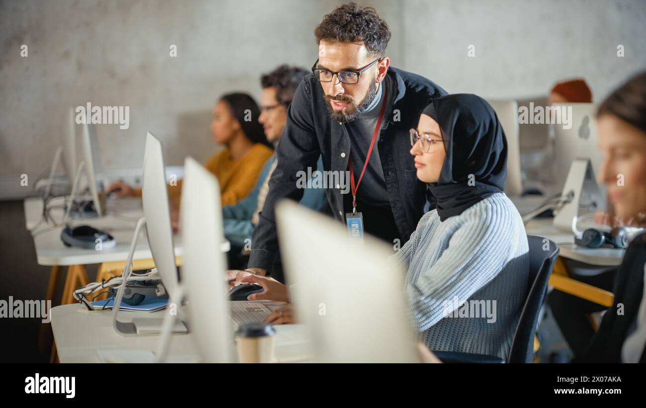 Muslim man giving online lesson hi-res stock photography and images - Alamy